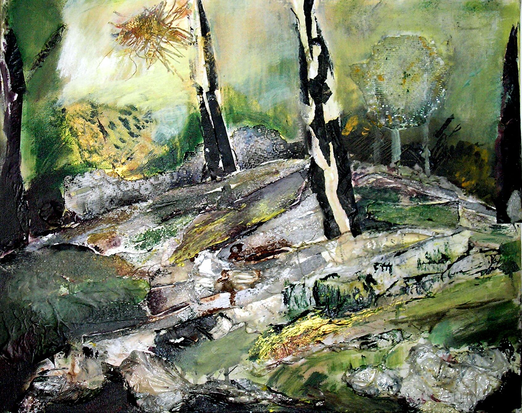 Leśny pejzaż - Andrzej Szot - obraz technika mieszana - Gallerystore.pl