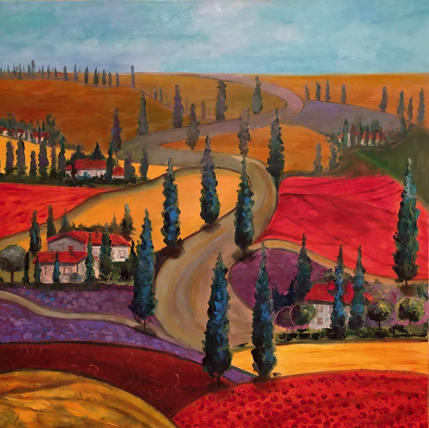 Toskania II - Krystyna Ruminkiewicz - obraz olejny na płótnie ...