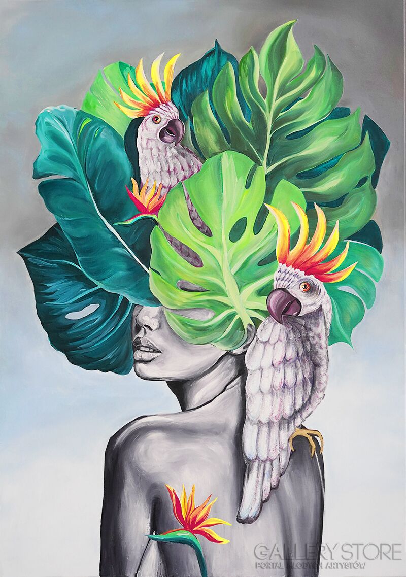 Jungle Portrait Magdalena Gawęcka Obraz Technika Mieszana