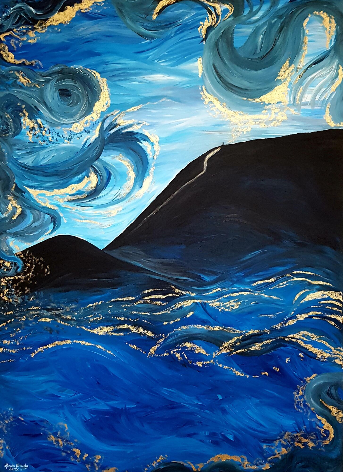 Spokojna Noc - Marcela Kubaczka - obraz akrylowy na płótnie ...