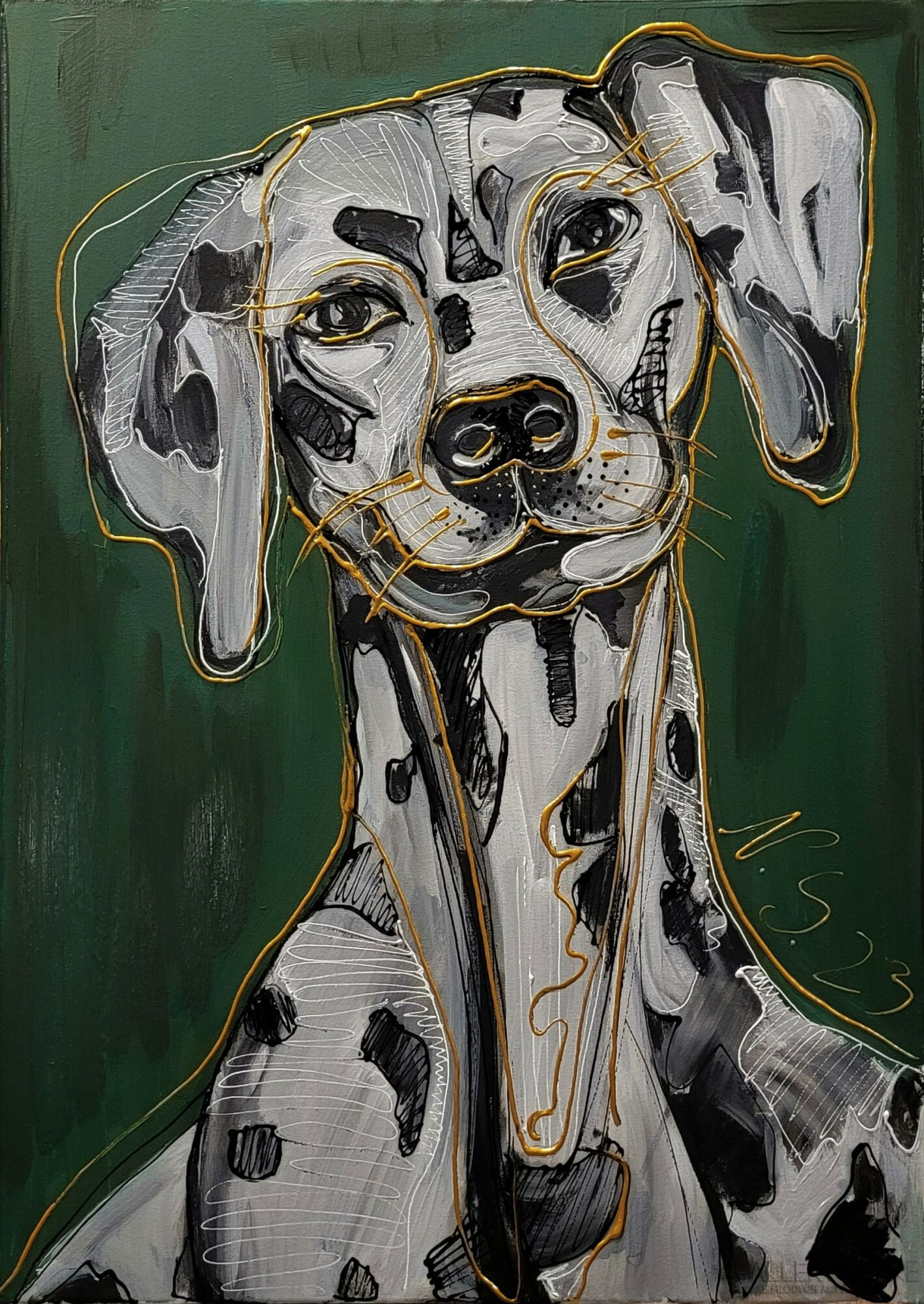 Pies - Dalmatyńczyk - Natalia Smolin - obraz akrylowy na płótnie ...