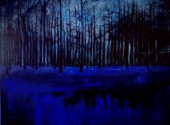 Nocny Las - Ewa Grzegorczyk - obraz akrylowy na płótnie - Gallerystore.pl