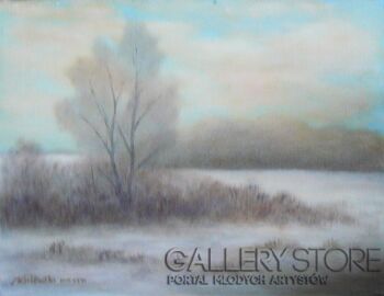 Obraz olejny na płótnie - Pejzaż zimowy nr 2 - Mariusz Stanisław ...