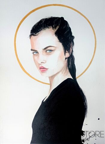 "Marta natura z gruszkami" - Mirosław Meger - akwarela - Gallerystore.pl