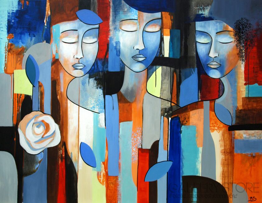 Obraz akrylowy na płótnie - Dialog trzech dusz - Barbara Soborak ...