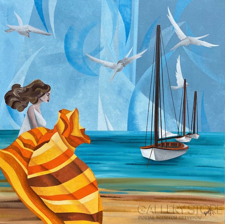 Obraz akrylowy na płótnie - Nad brzegiem "Zefir" - Izabela Bajda - Gallerystore.pl