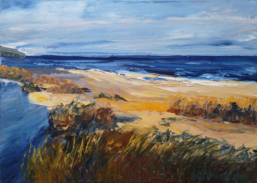 Obraz olejny na płótnie - Niema plaża - Anita Domeracka - Gallerystore.pl