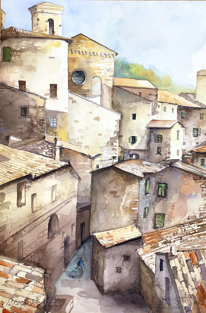 Akwarela - W Toskanii - Tomasz Olszewski - Gallerystore.pl